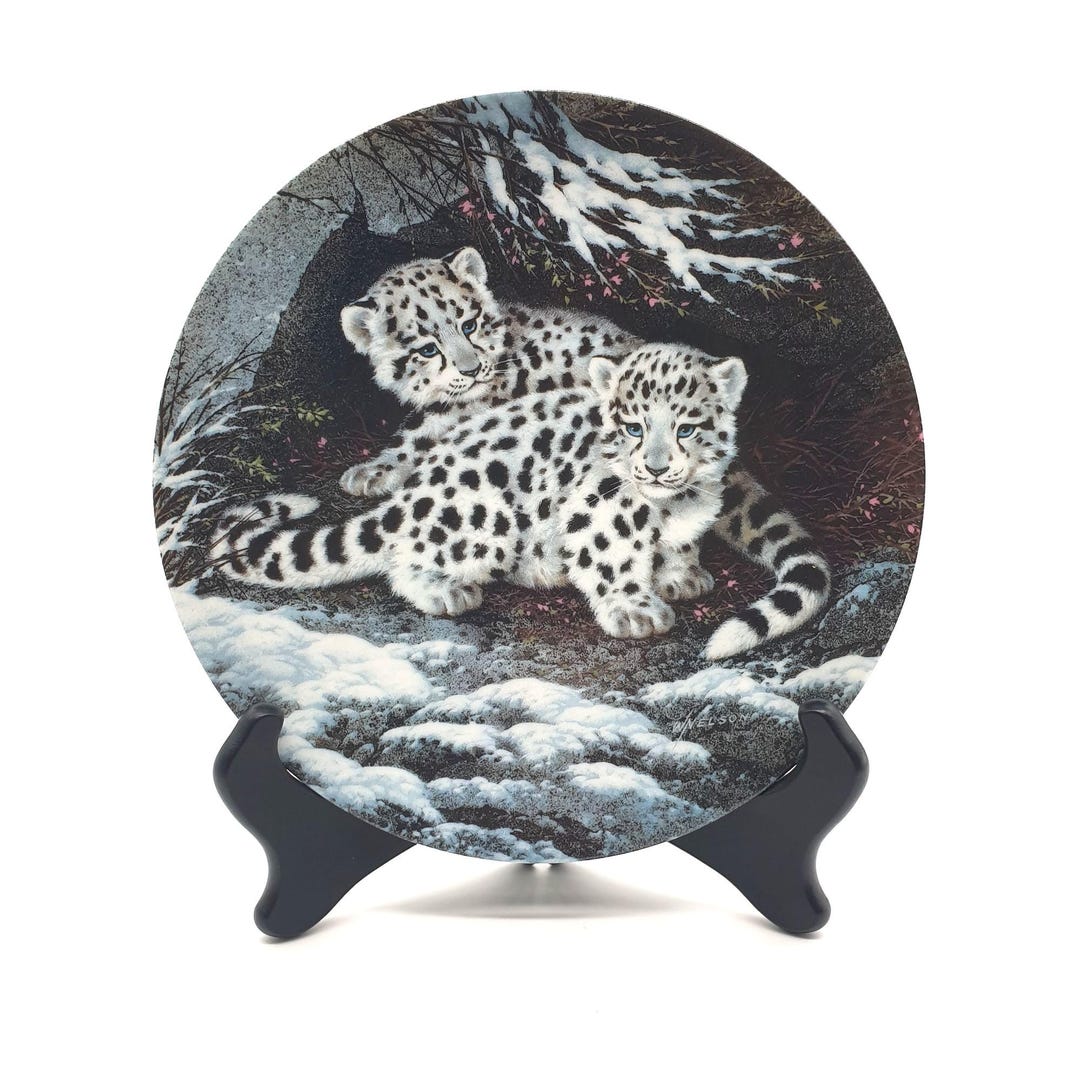 Snow Leopard Paw Prints Baby Cats of the Wild Collector Plate Morning ...