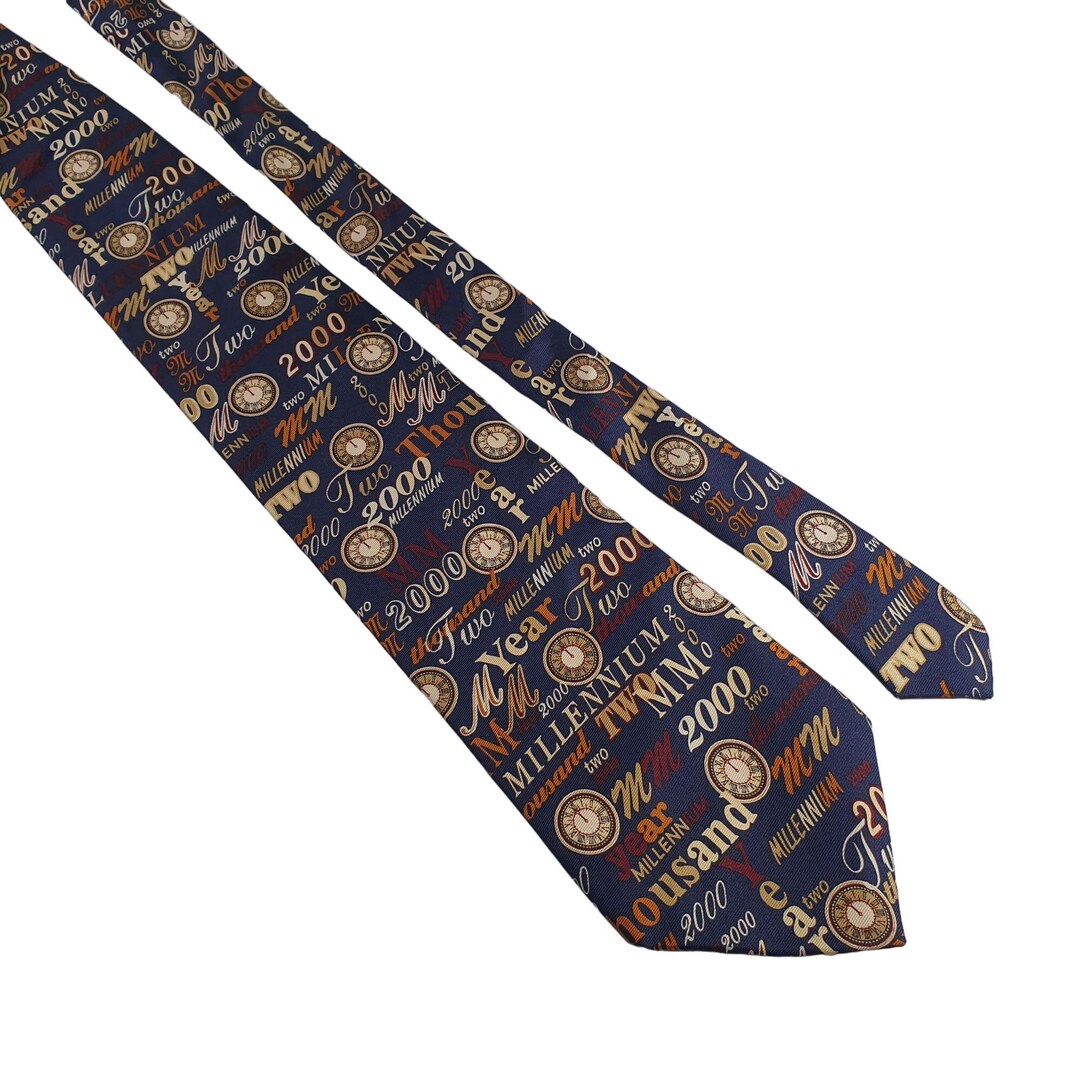 Alynn Neckwear Past Times 2000 Mens Necktie Tie New Years Eve Work Dad ...
