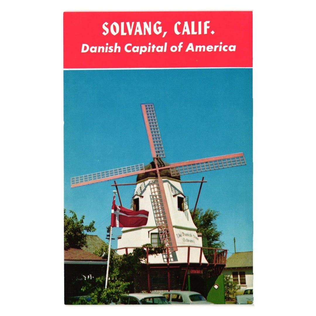 Vintage Postcard Solvang California Windmill Danish Village Tourist ...