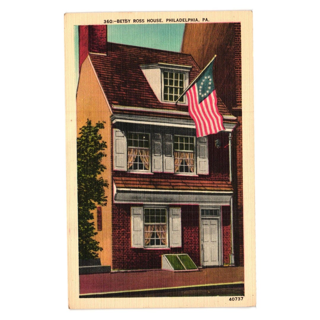 Vintage Betsy Ross House Philadelphia Postcard Linen Tourism Roadside ...