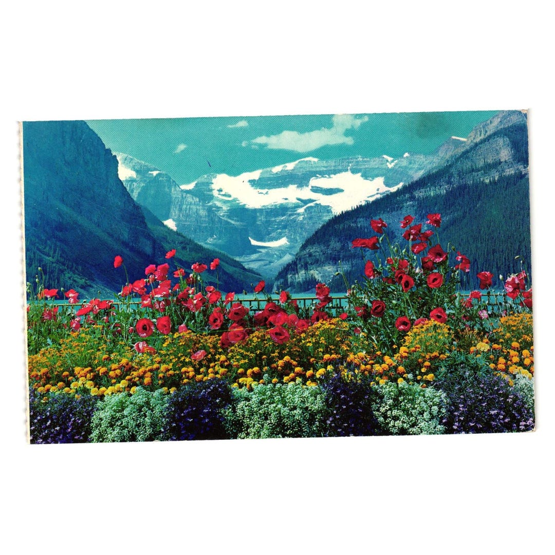 Vintage Postcard Canadian Rockies Lake Lousie Victoria Glacier Chateau ...