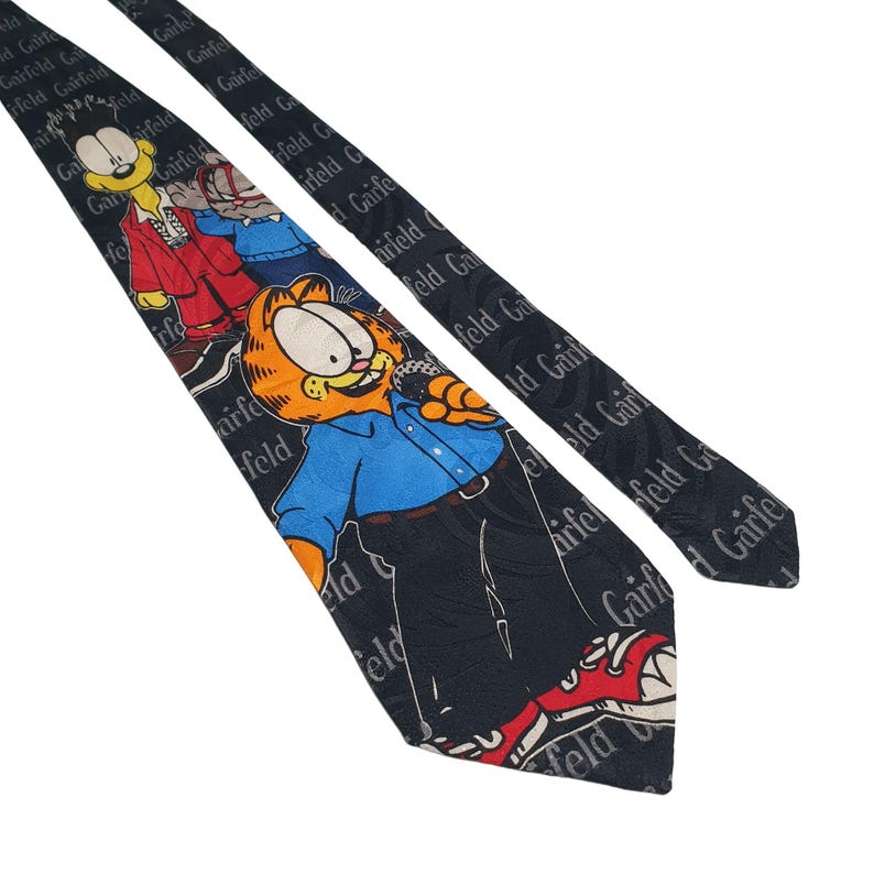 Garfield Odie Silk Tie Cartoon Character Design Men Retro Comic Strip ...
