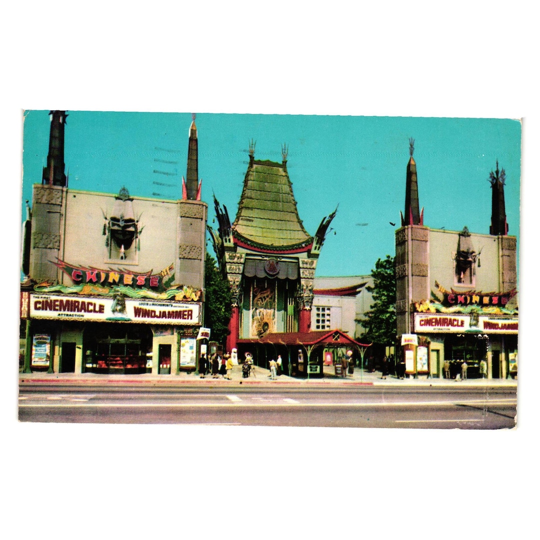 Vintage Graumans Chinese Theatre Hollywood Postcard 1959 Sent 3c ...