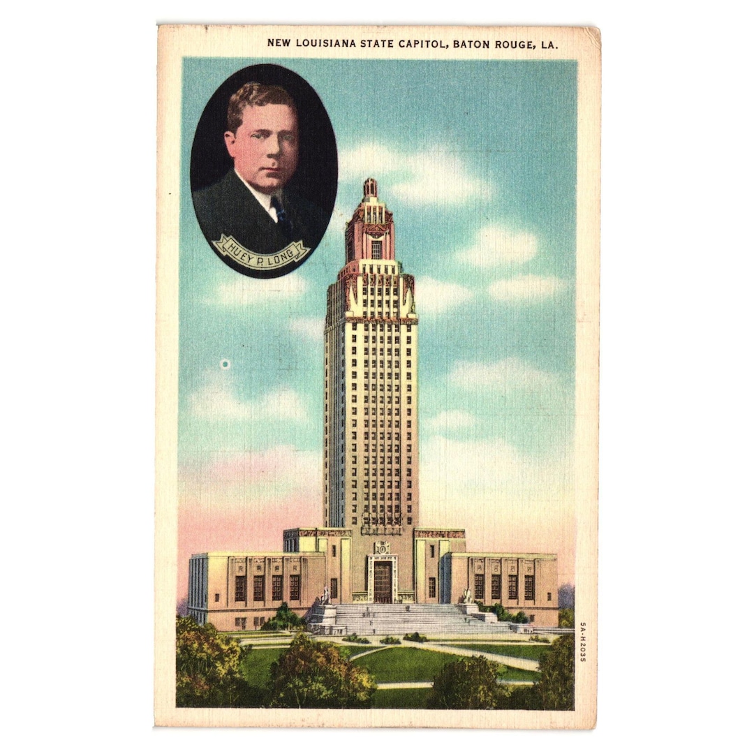 Vintage Louisiana State Capitol Postcard Baton Rouge Huey P Long ...
