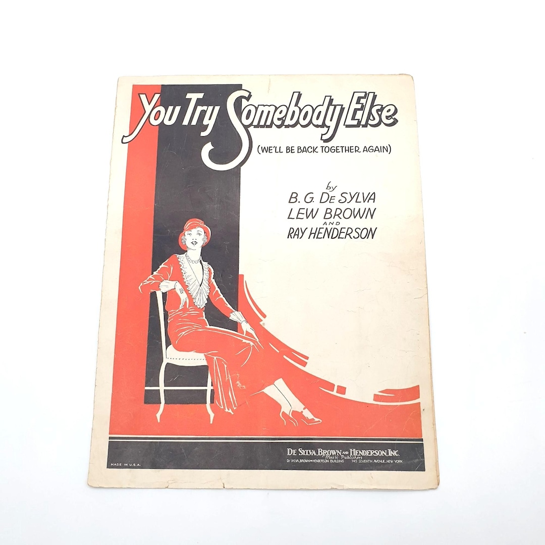 Vintage Sheet Music 1931 You Try Somebody Else We'll Be Back Together ...