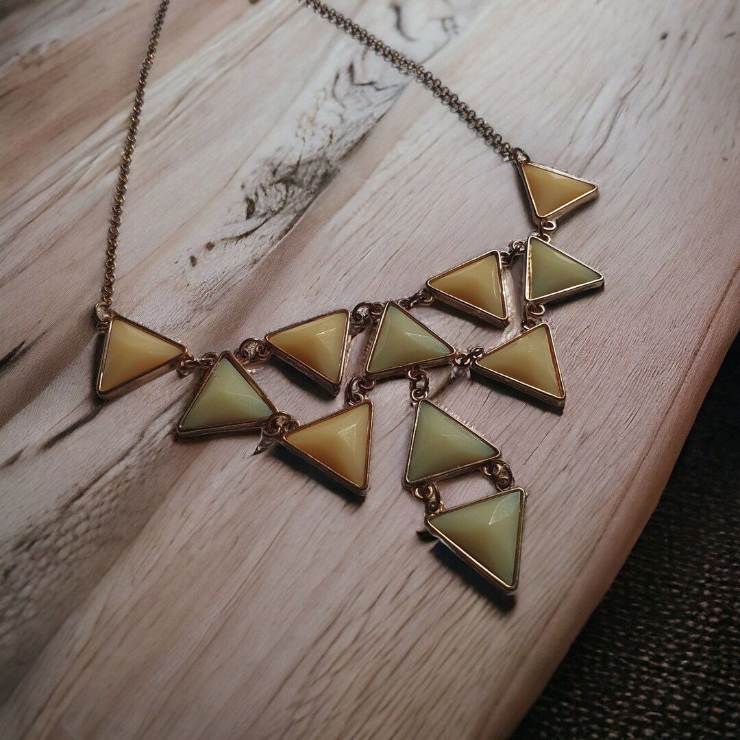 Waterfall Triangle Necklace Art Deco Vintage Jewelry 17 to 20 in Length ...