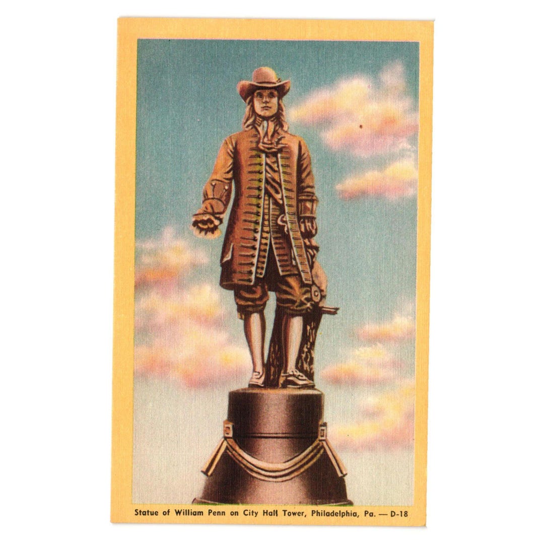 Vintage Postcard Statue William Penn City Hall Philadelphia ...