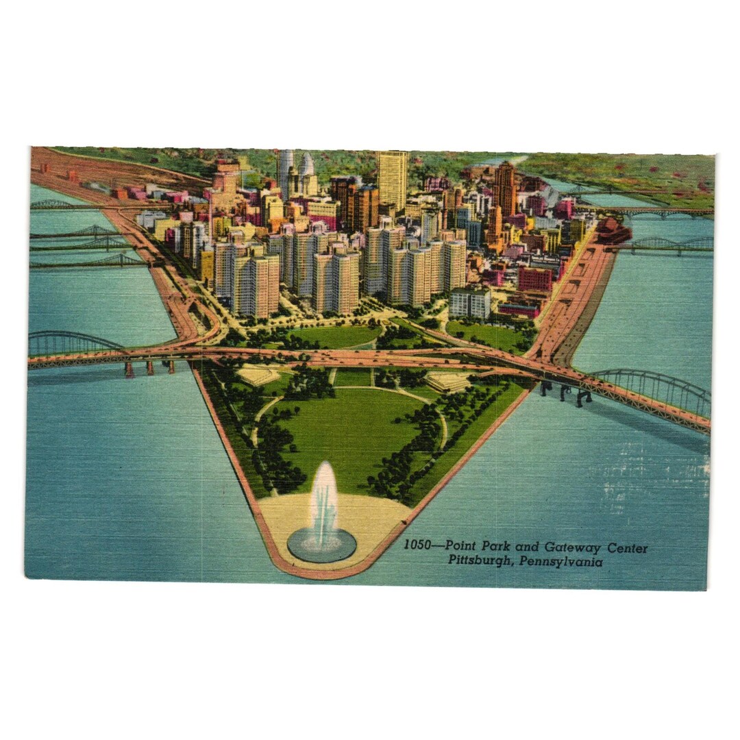 Vintage Postcard Point Park Gateway Center Pittsburgh Pennsylvania Art ...