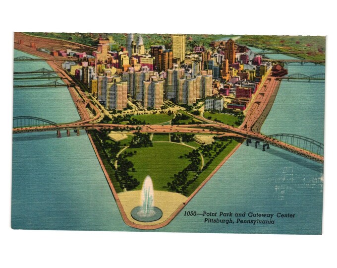 Vintage Postcard Point Park Gateway Center Pittsburgh Pennsylvania Art ...
