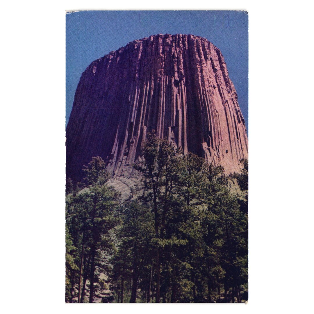 Vintage Postcard Featuring Devils Tower Wyoming Mike Roberts Sundance ...