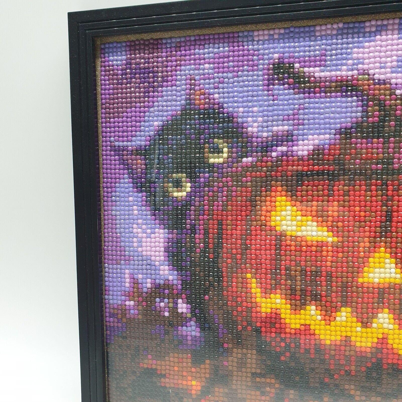 Halloween Diamond Painting Black Cats Pumpkin Framed 13.5 X 10.5 ...
