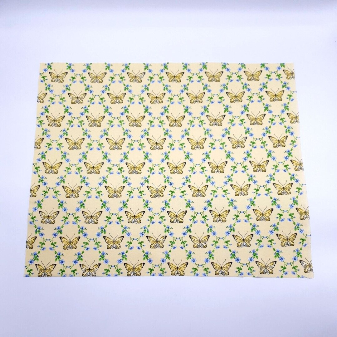 Butterfly Blue Floral Rose Fat Quarter Fabric 100% Cotton 18" X 21 ...