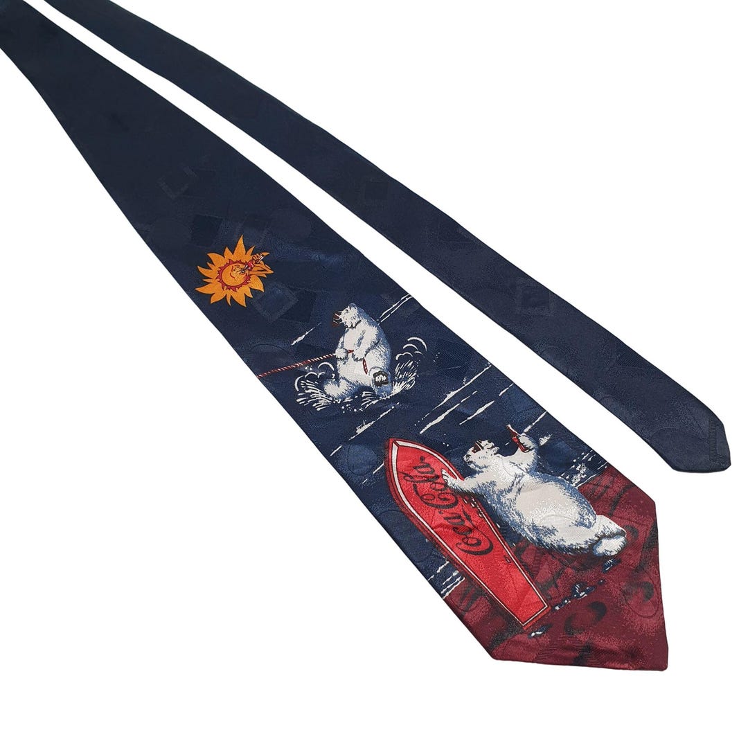Coca Cola Surfing Bears Mens Necktie Tie Designer Accessory Work Office ...