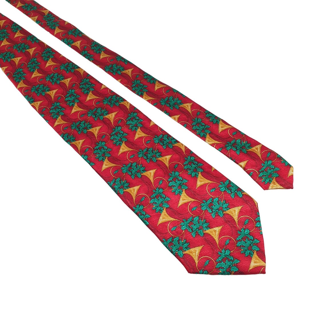 Jos A Bank Mens Necktie Holiday Holly Horn Christmas Office Work Dad ...