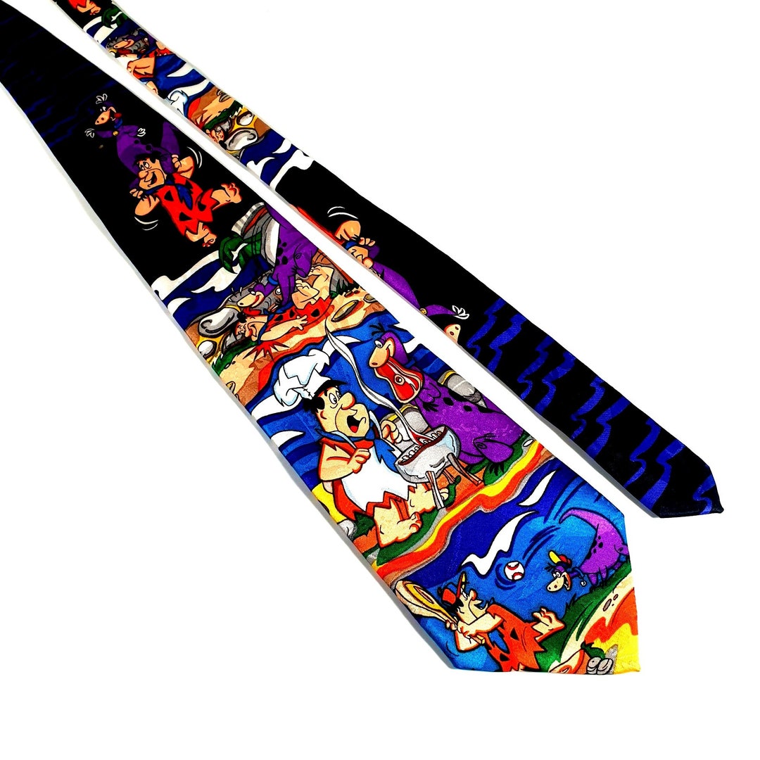 Hanna Barbera Flintstones Fred Dino Mens Necktie Tie 1993 Work Office ...