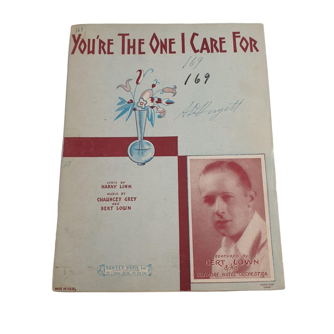 Vintage Sheet Music You're the One I Care for 1930 Piano Voice Ukulele ...
