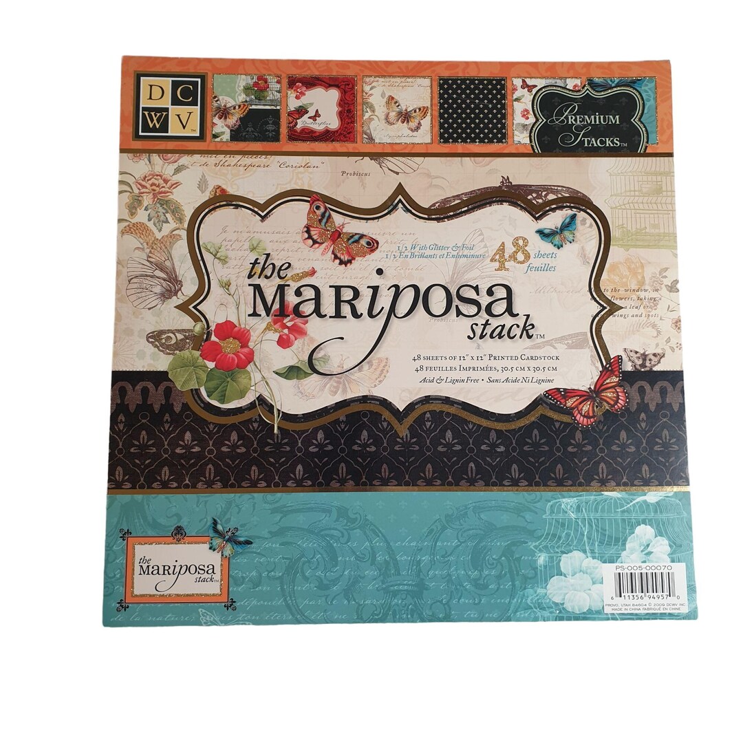 DCWV Mariposa Stack Butterfly Cardstock Glitter Foil 48 Sheets Acid Lignin Free - Etsy