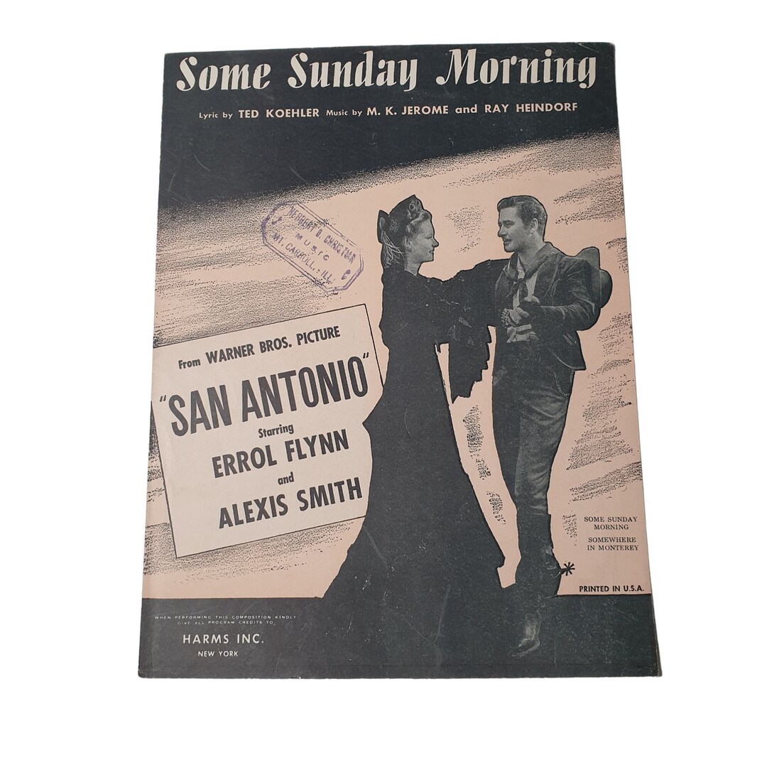 Some Sunday Morning 1945 San Antonio Vintage Sheet Music Piano Easy ...