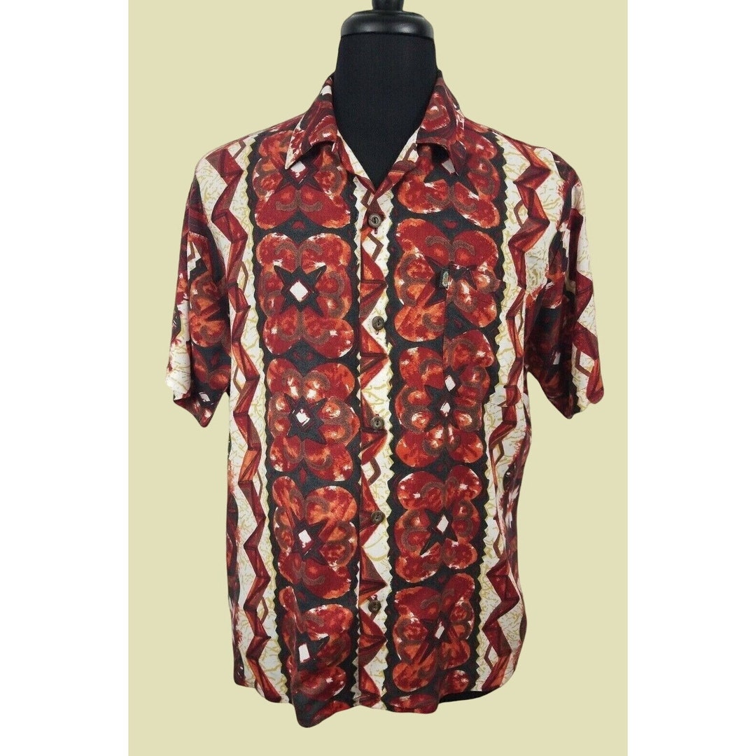 Pineapple Connection Medium Mens Short Sleeve Hawaiian Camp Maroon ...