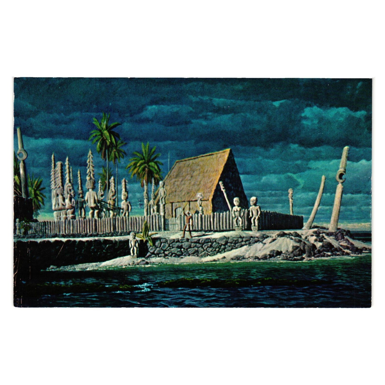 Vintage Hale O Keawe Painting of Refuge National Historical Park Paul ...