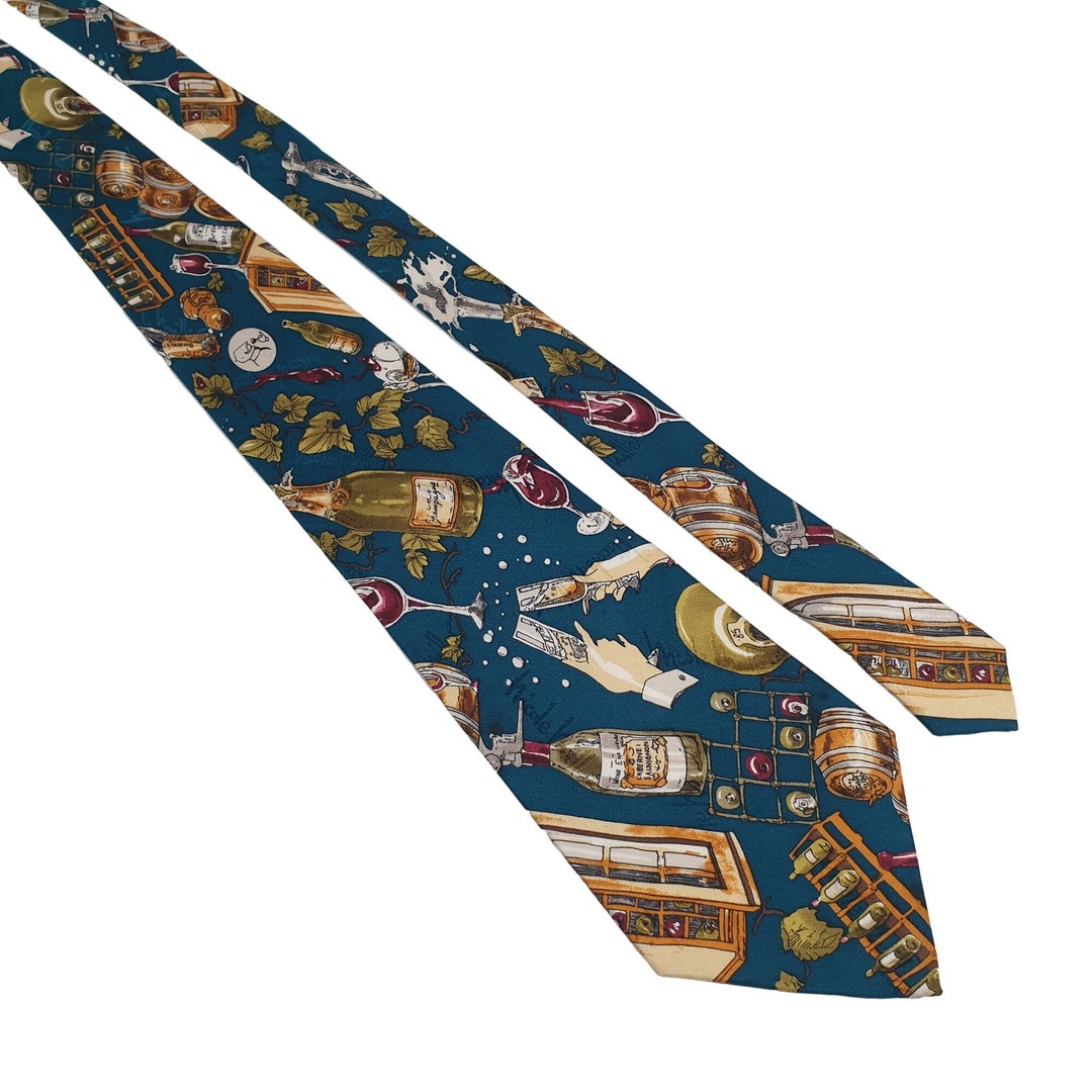 Nicole Miller Vintage Men Necktie Tie Designer Wine Champaign Waiter ...