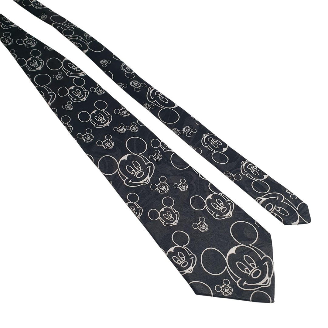 Vintage Disney Balance Inc Mickey Mouse Black White Tie Novelty Necktie ...