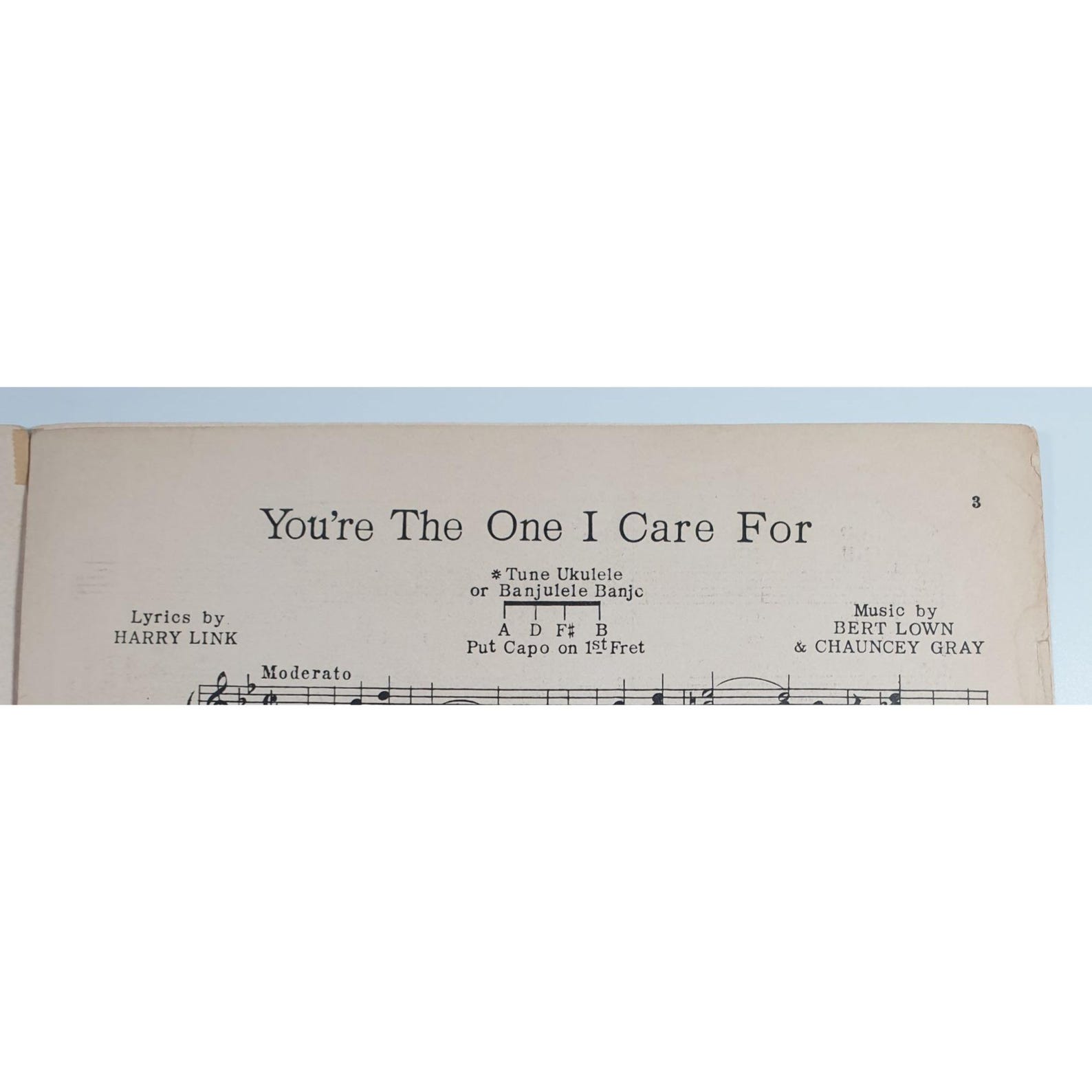 Vintage Sheet Music You're the One I Care for 1930 Piano Voice Ukulele ...