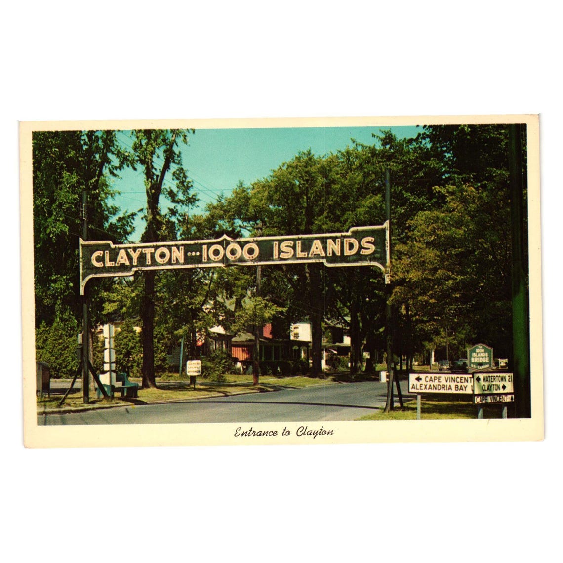 Vintage Clayton NY Postcard Entrance to 1000 Islands St Lawrence River ...