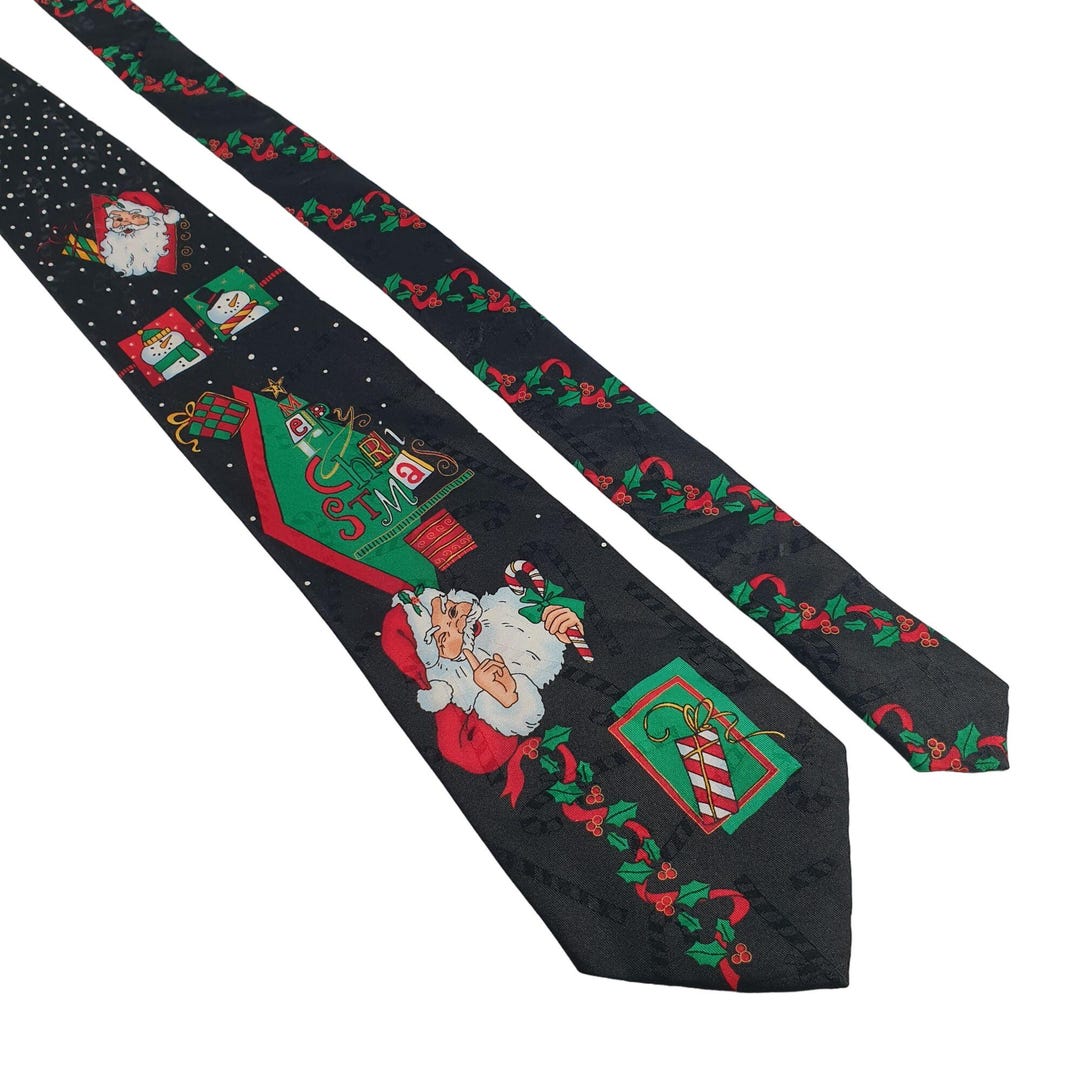 Novelties Hallmark Holiday Vintage Santa Mens Necktie Tie Work Office ...