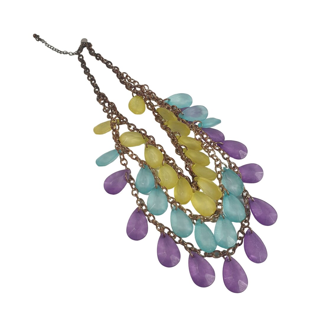 Charming Charlie Waterfall Necklace Women Large Costume Teardrop 18 ...