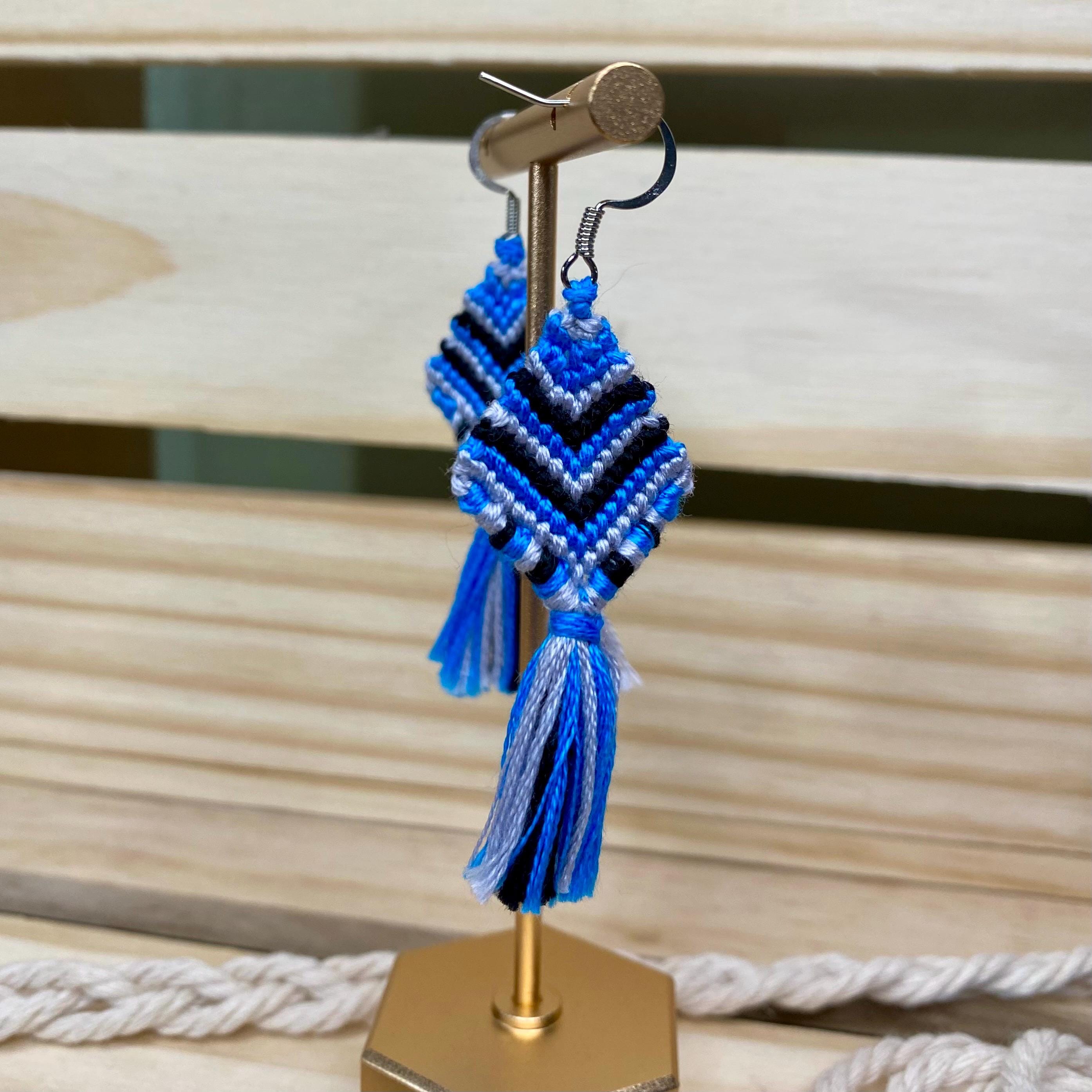 CUSTOM Color Combination Macrame Lightweight Dangle Earrings Team ...