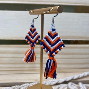 CUSTOM Color Combination Macrame Lightweight Dangle Earrings Team ...