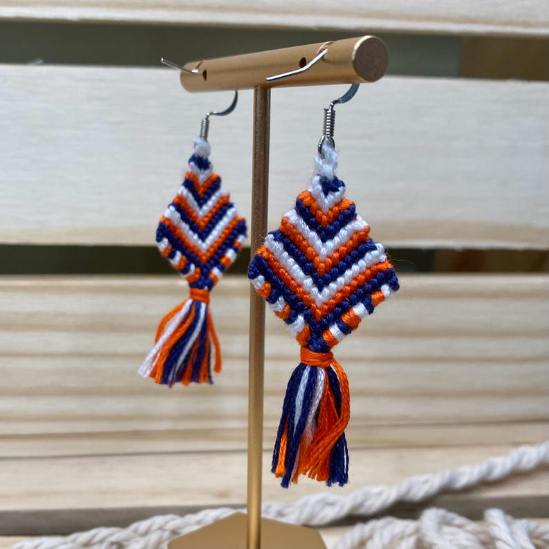 CUSTOM Color Combination Macrame Lightweight Dangle Earrings Team ...