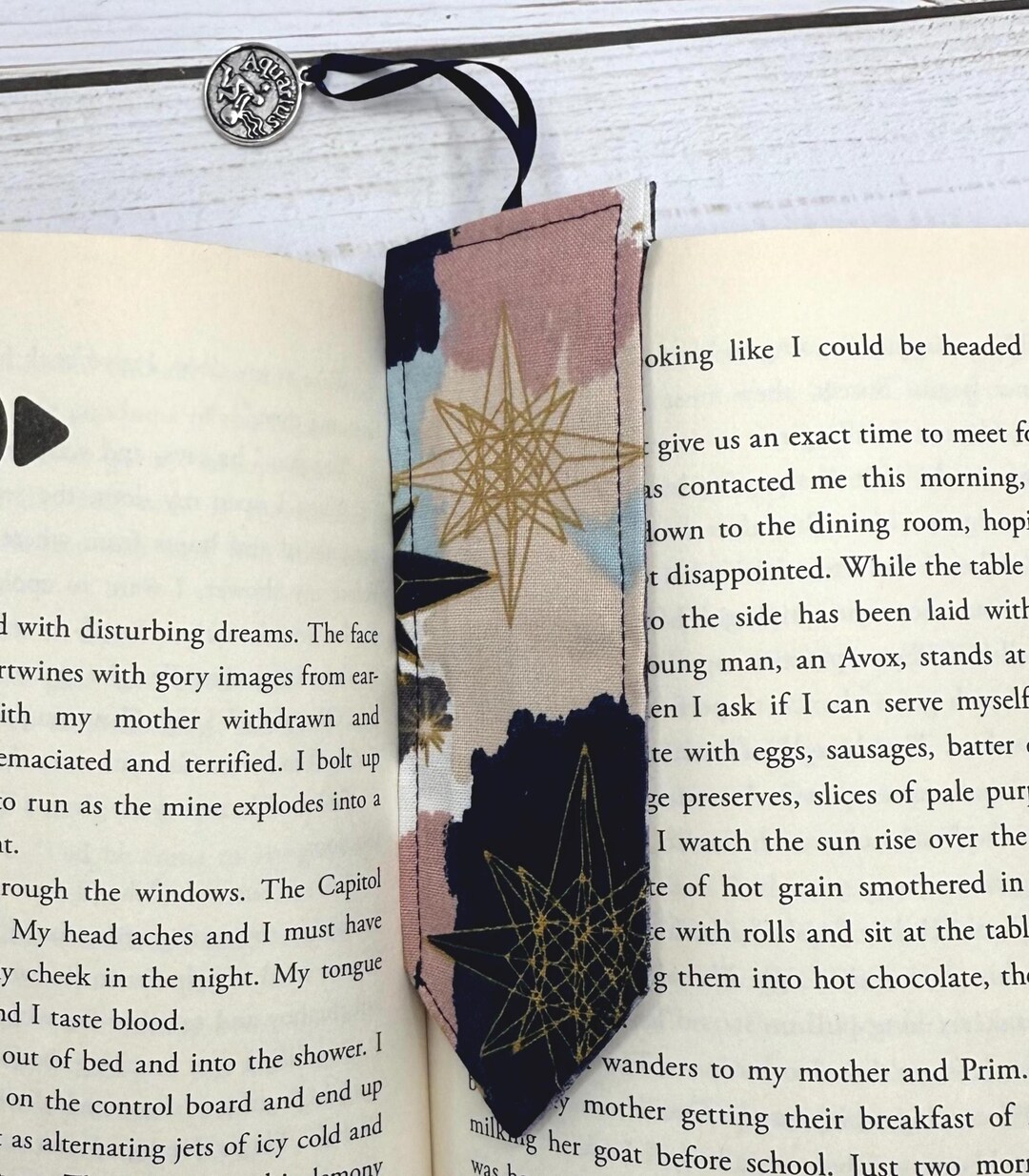 Zodiac Bookmark: Handmade Cotton Astrology Charm, Ribbon Accent - Etsy