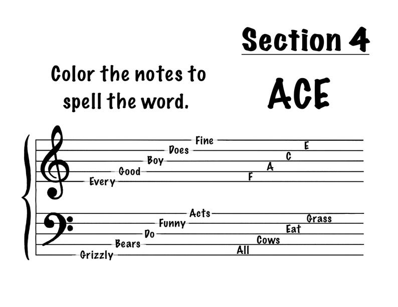 Treble & Bass Clef Music Notes Coloring Pages (PDF) - Color to Match ...