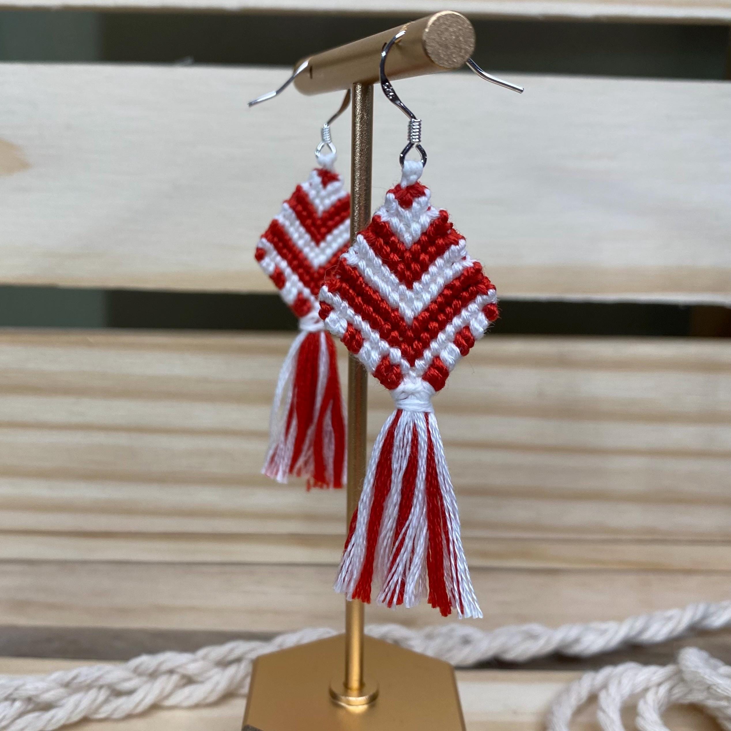 CUSTOM Color Combination Macrame Lightweight Dangle Earrings Team ...