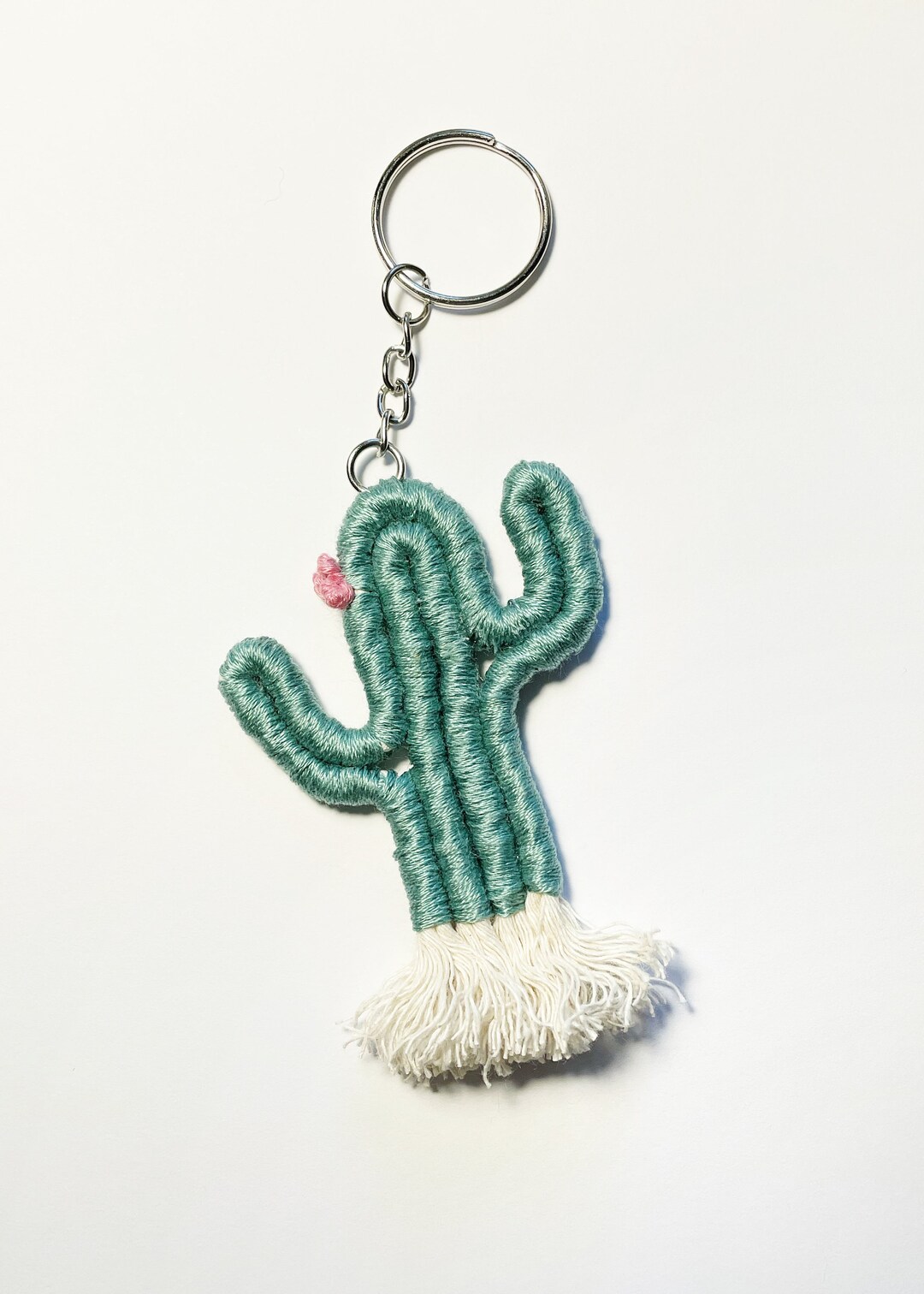 Macrame Cactus Keychain / Fiber Art Accessories - Etsy