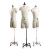 Female Display Dress Form in Natural Canvas on Heavy Duty Metal Rolling ...