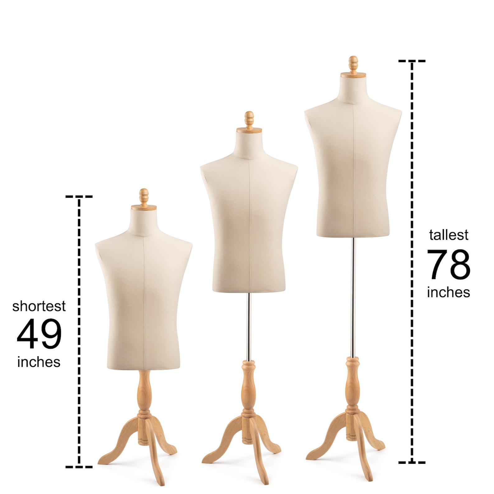 Male Display Dress Form in Natural Canvas on Traditional Wood - Etsy