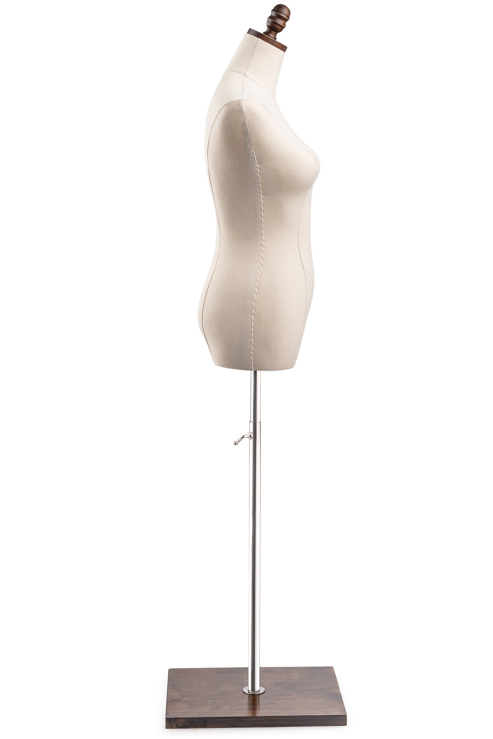 Female Display Dress Form in Natural Canvas on Modern Wood - Etsy