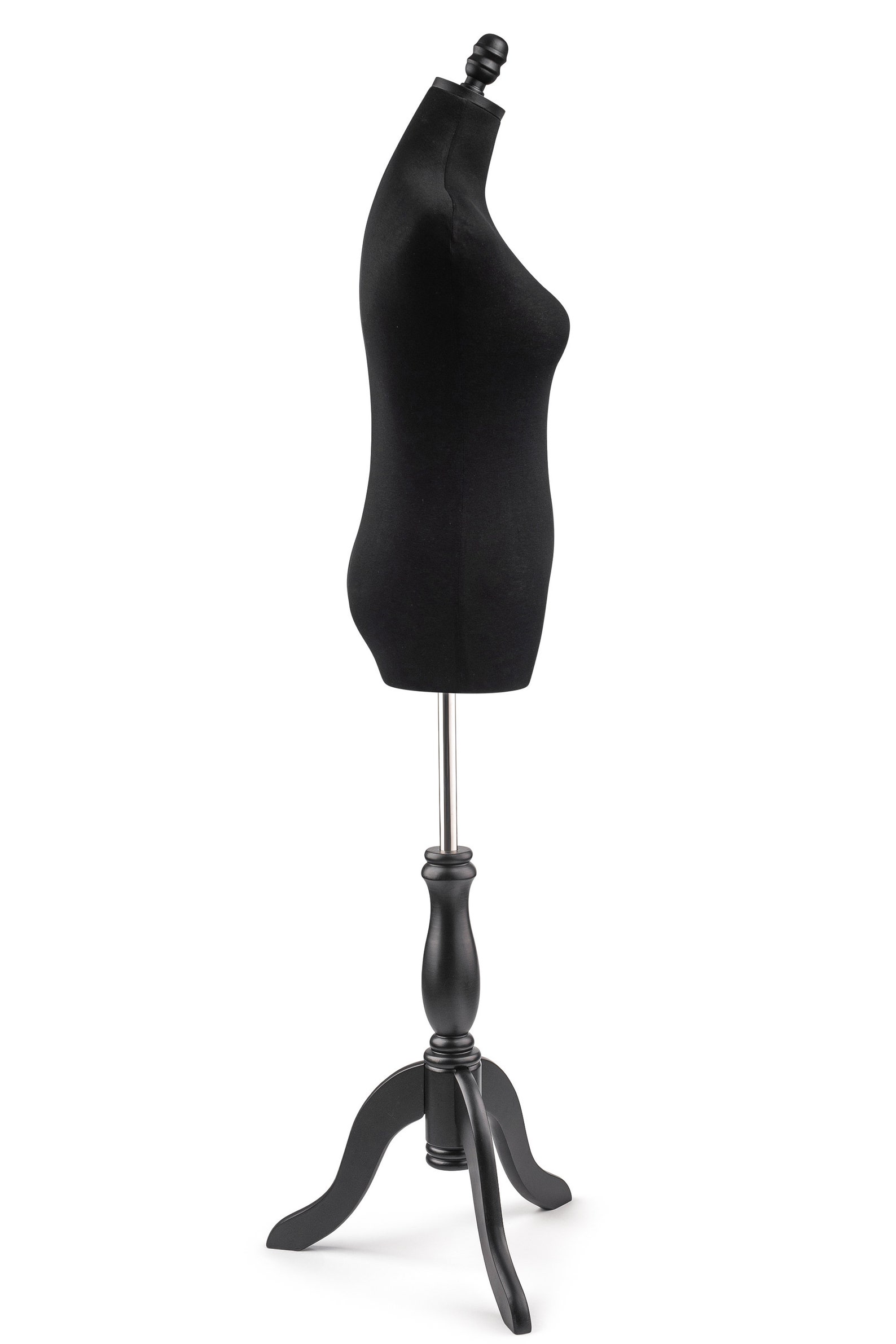 Female Display Dress Form in Black Jersey on Traditional Wood - Etsy