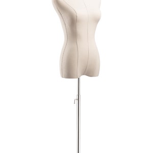 Female Display Dress Form in Natural Canvas on Modern Wood Flat Base by ...