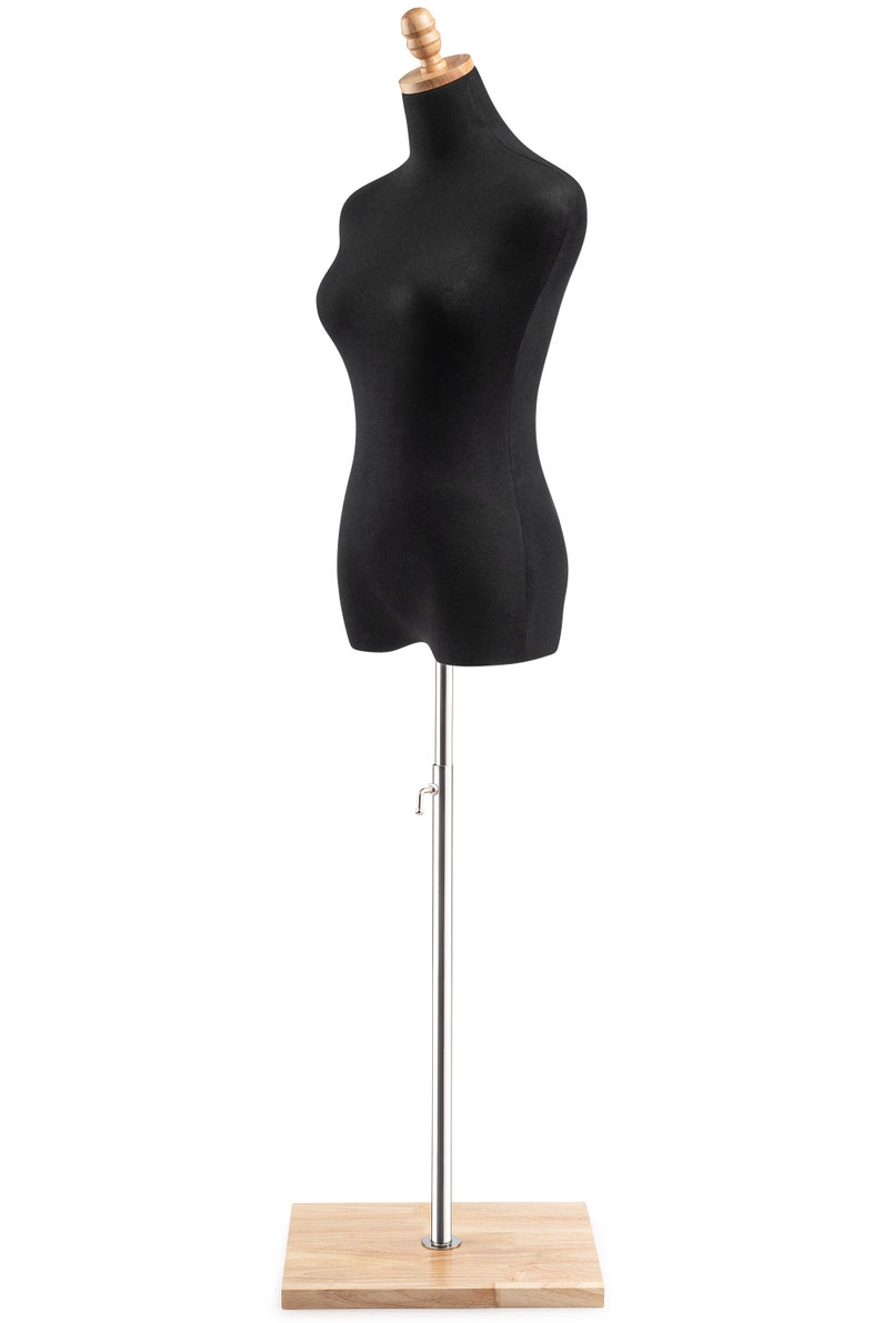 Female Display Dress Form in Black Jersey on Modern Wood Flat - Etsy