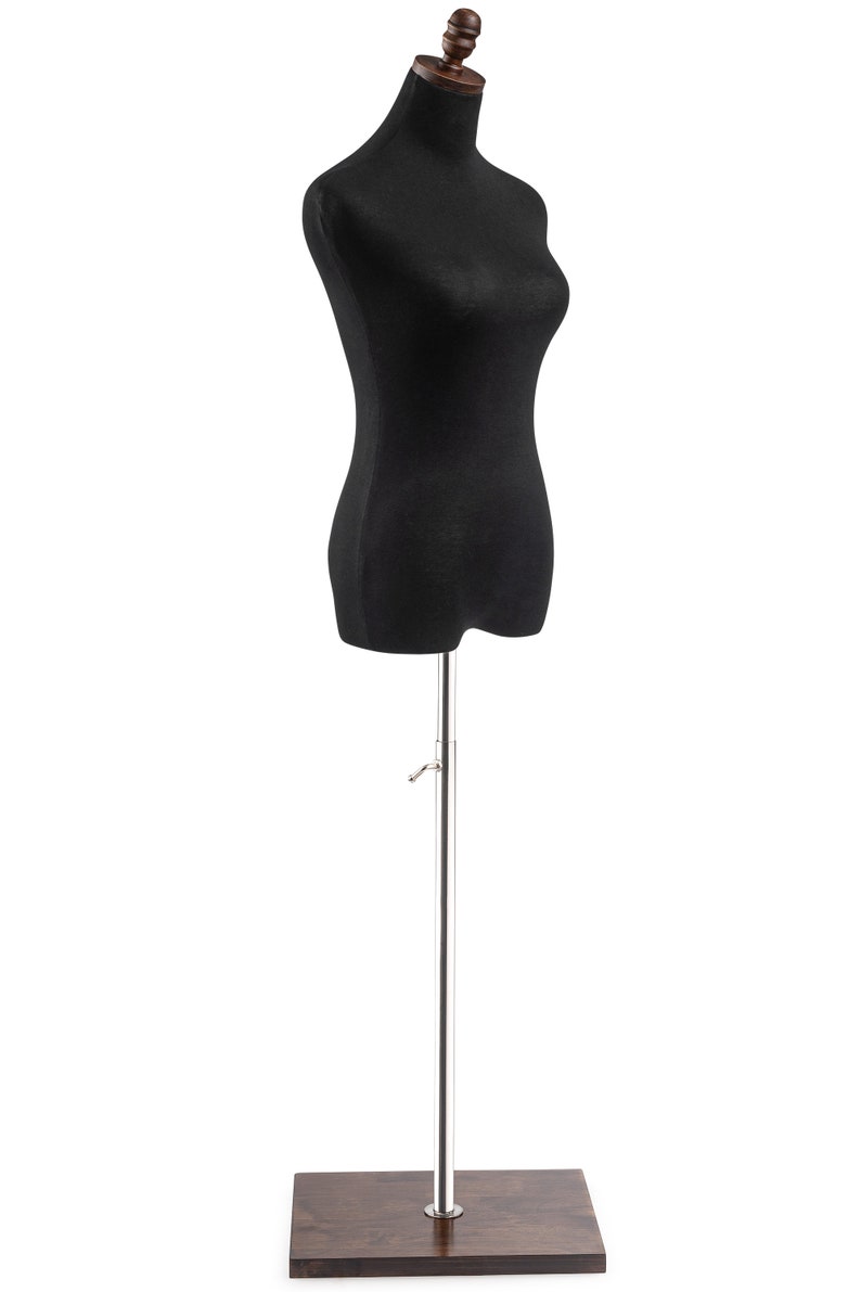 Female Display Dress Form in Black Jersey on Modern Wood Flat - Etsy