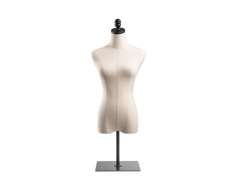Female Display Dress Form in Natural Canvas on Metal Tabletop - Etsy