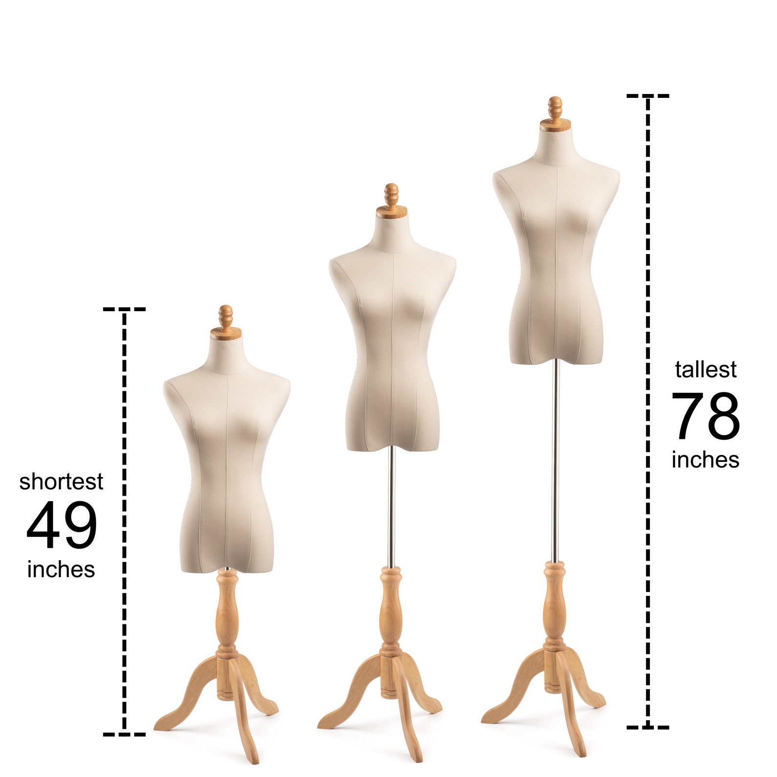 Female Display Dress Form in Black Jersey on Traditional Wood - Etsy