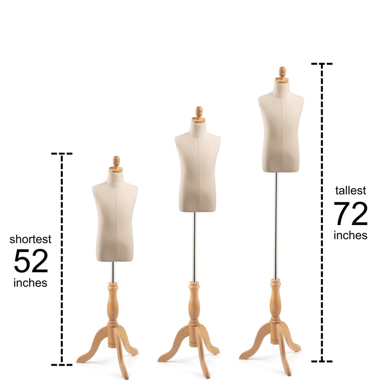 Child Display Dress Form in Natural Canvas on Traditional Wood - Etsy