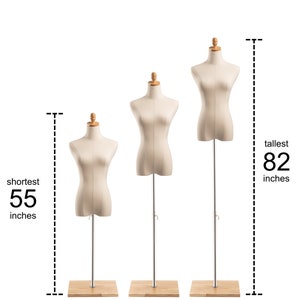 Female Display Dress Form in Black Jersey on Modern Wood Flat Base by ...