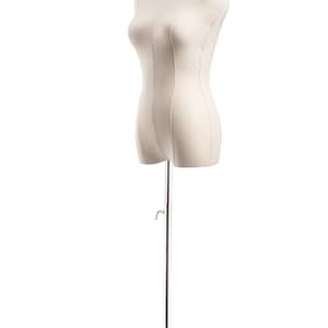 Female Display Dress Form in Natural Canvas on Modern Wood Flat Base by ...