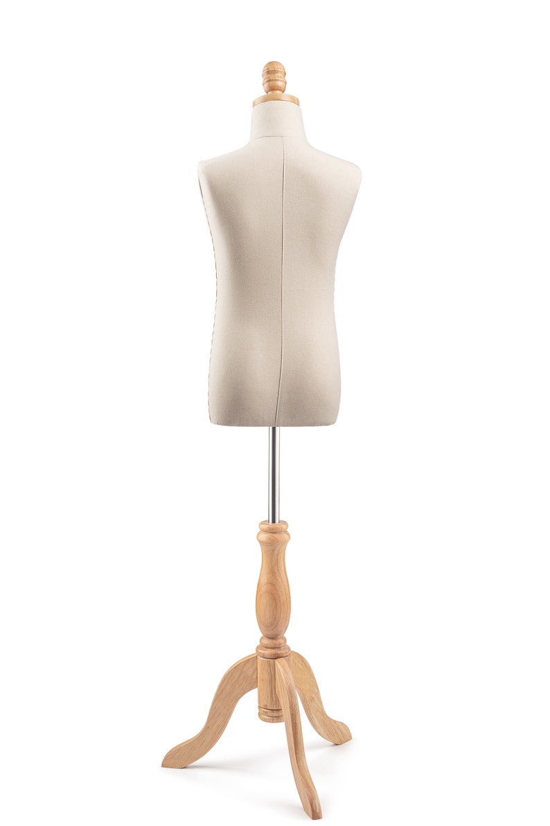 Child Display Dress Form in Natural Canvas on Traditional Wood Tripod ...